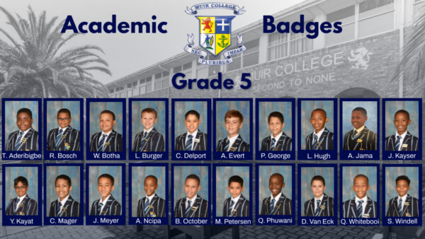 Grade 5 Academic Badges - Muir College